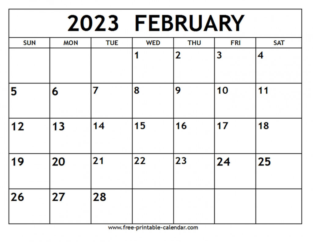 cute february 2023 calendar free printable - FREE Printable HQ