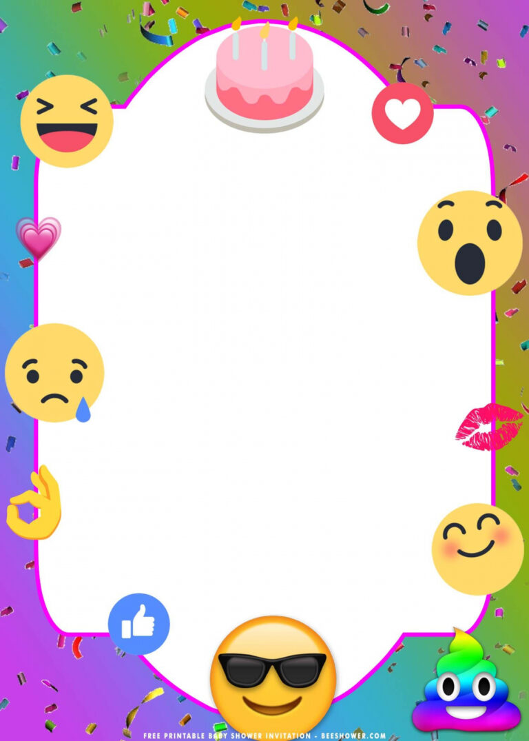 free printable emoji invitations - FREE Printable HQ