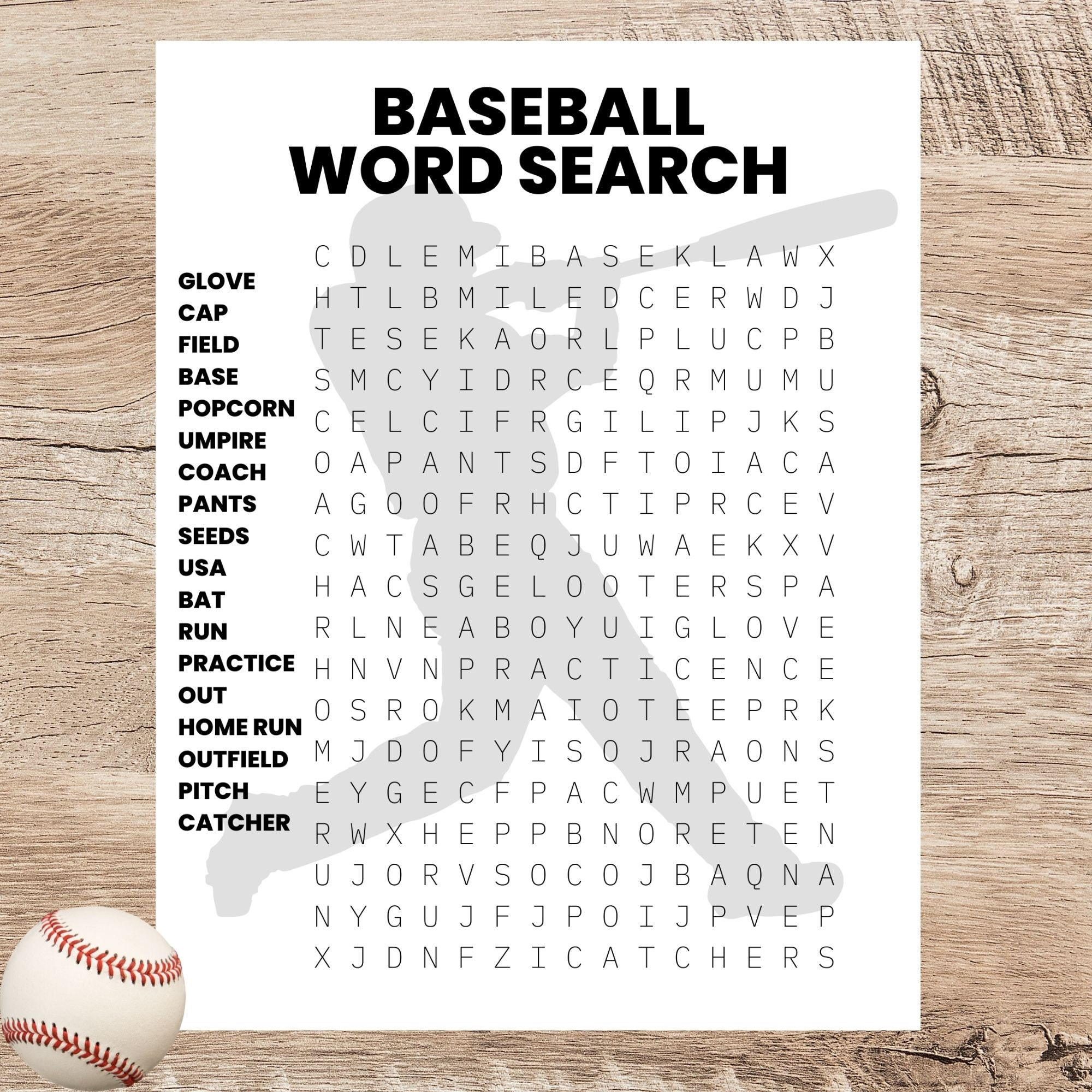 Baseball Word Search Printable | FREE Printable HQ