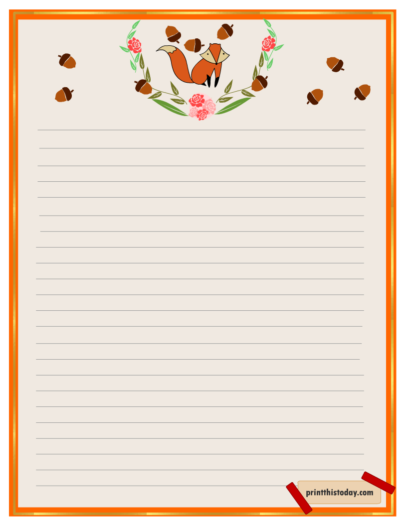 Fall Writing Paper Printable | FREE Printable HQ