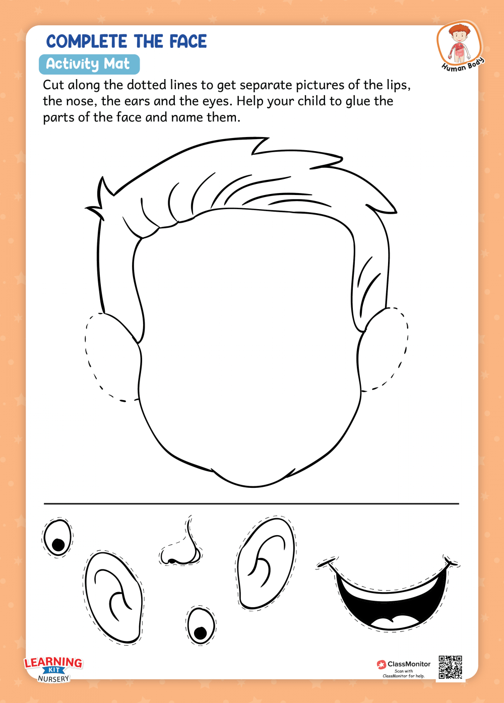Printable Parts of the Face Cut and Paste | FREE Printable HQ
