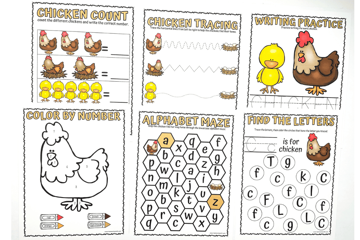Chicken Missing Numbers Worksheet | FREE Printable HQ