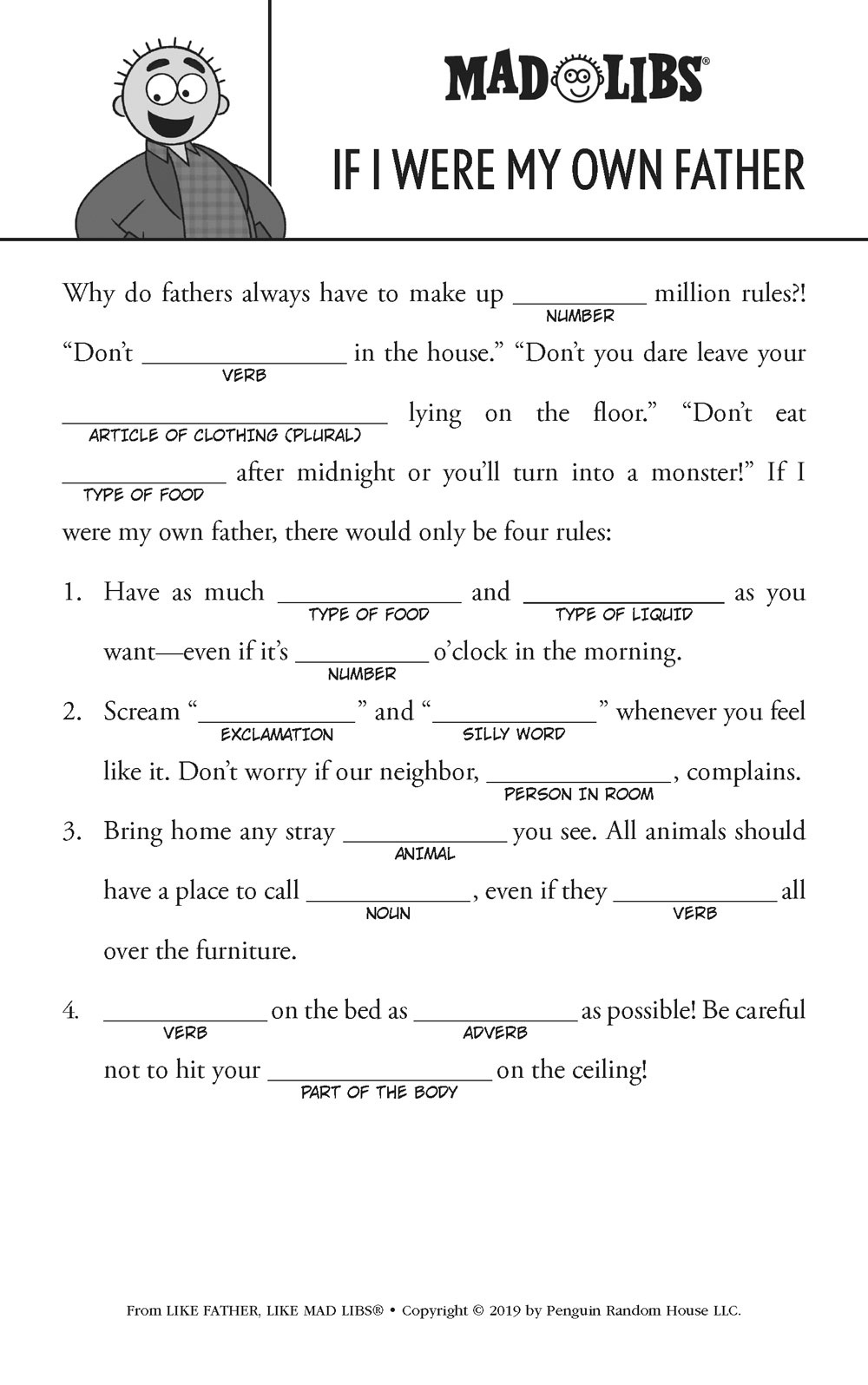 Father’s Day Mad Libs Printable | FREE Printable HQ