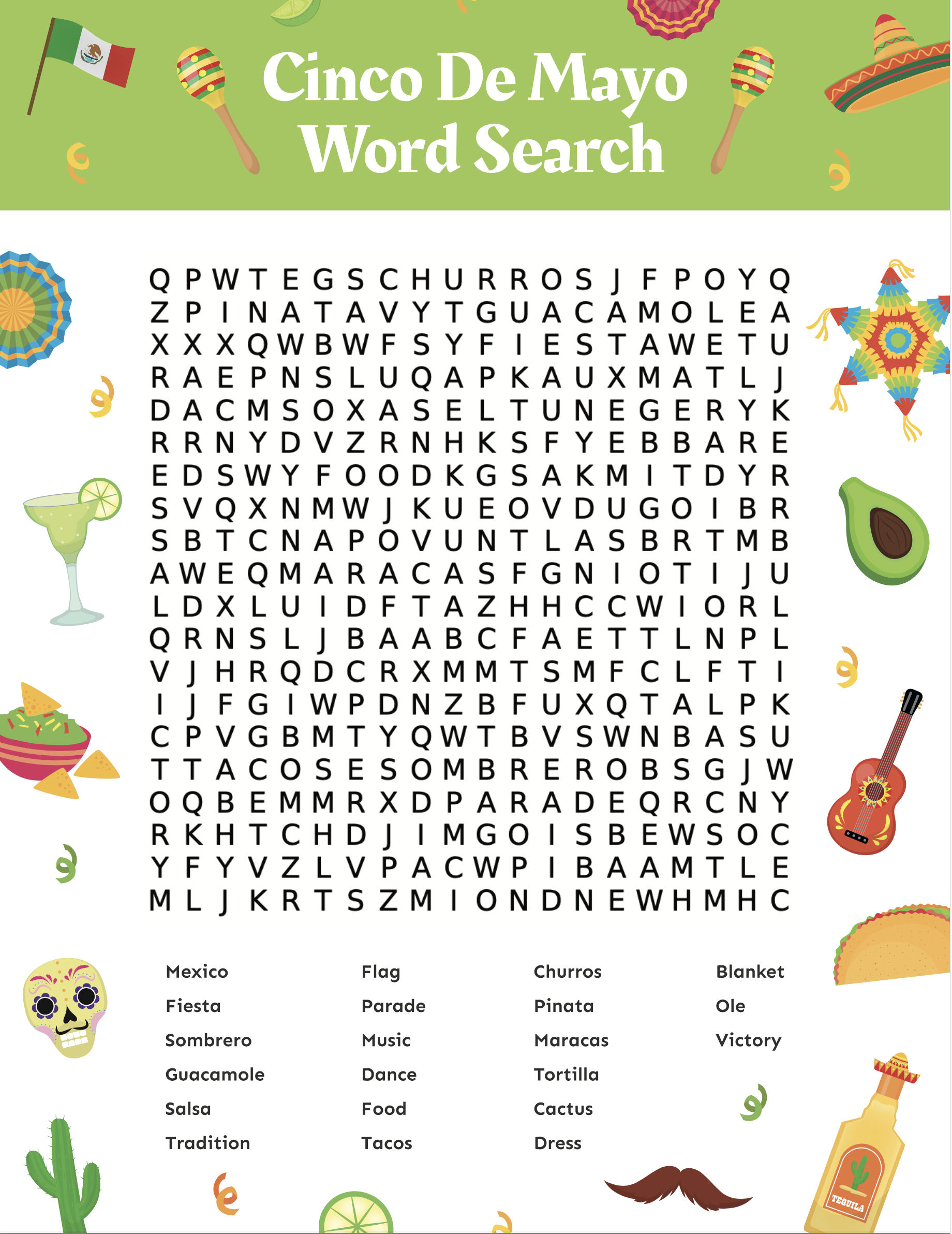 Cinco De Mayo Word Search Free Printable | FREE Printable HQ