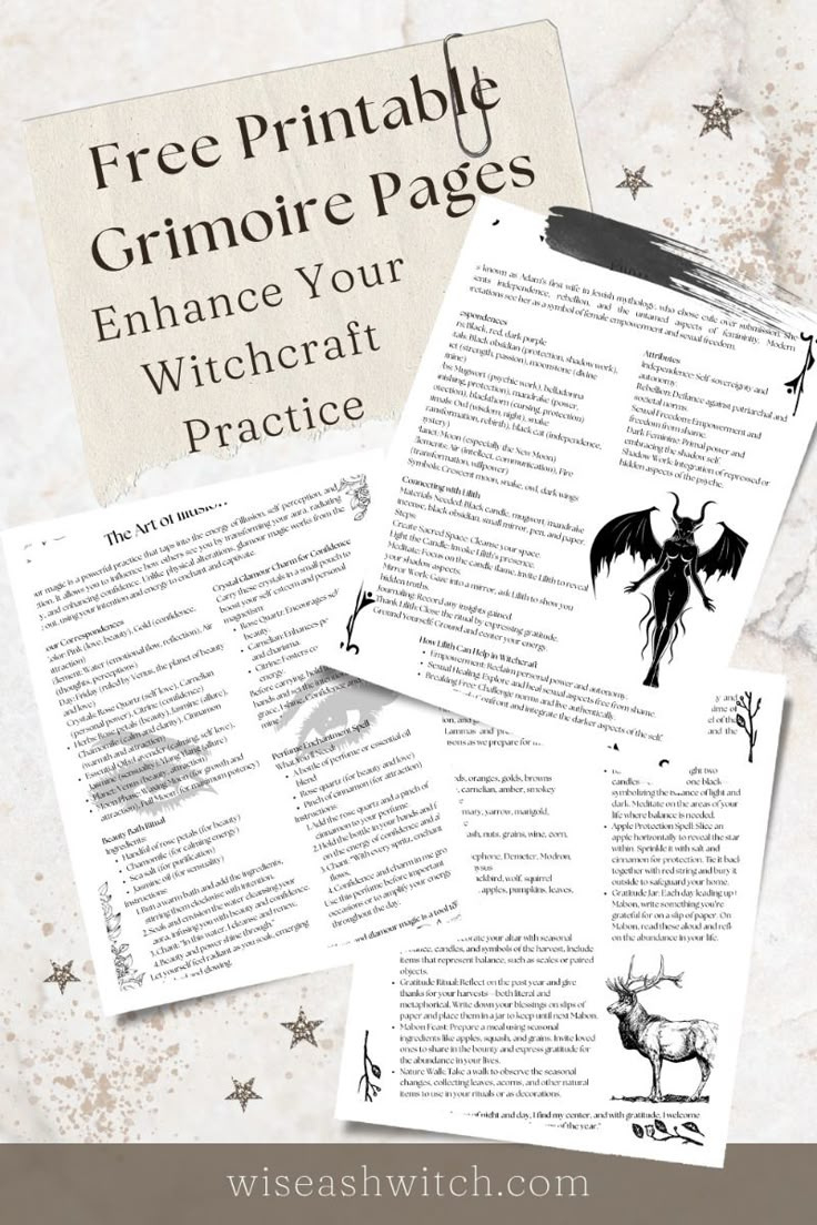 Free Printable Grimoire Pages | FREE Printable HQ