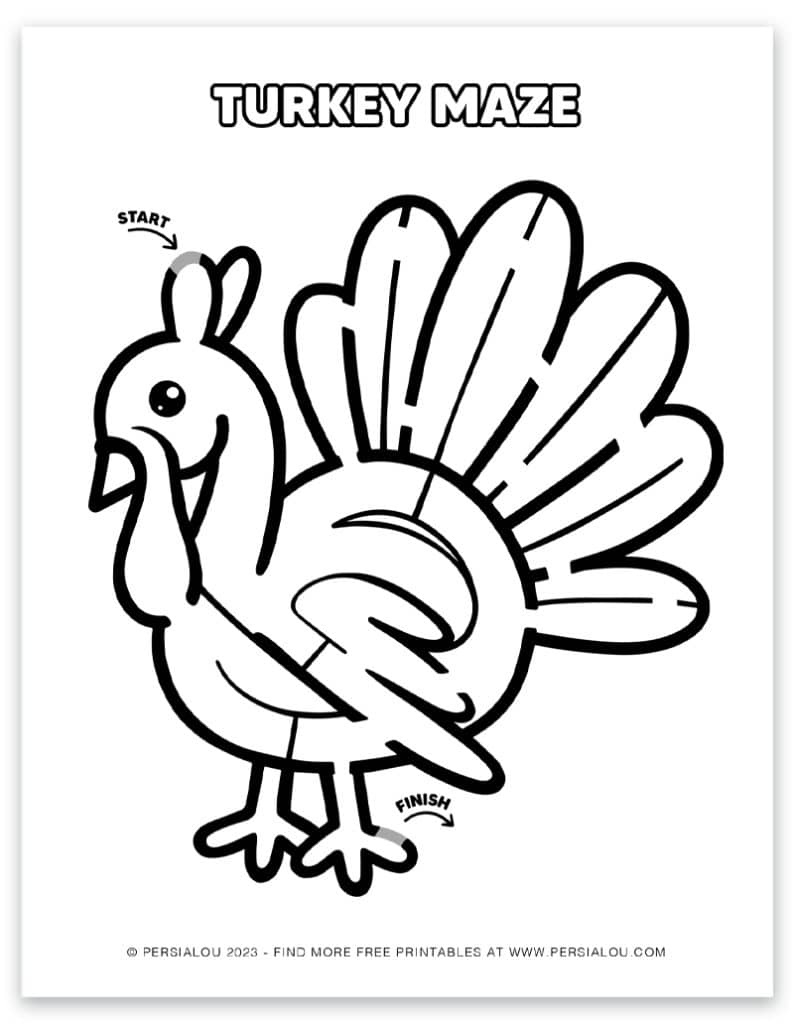 Turkey Maze Free Printable | FREE Printable HQ