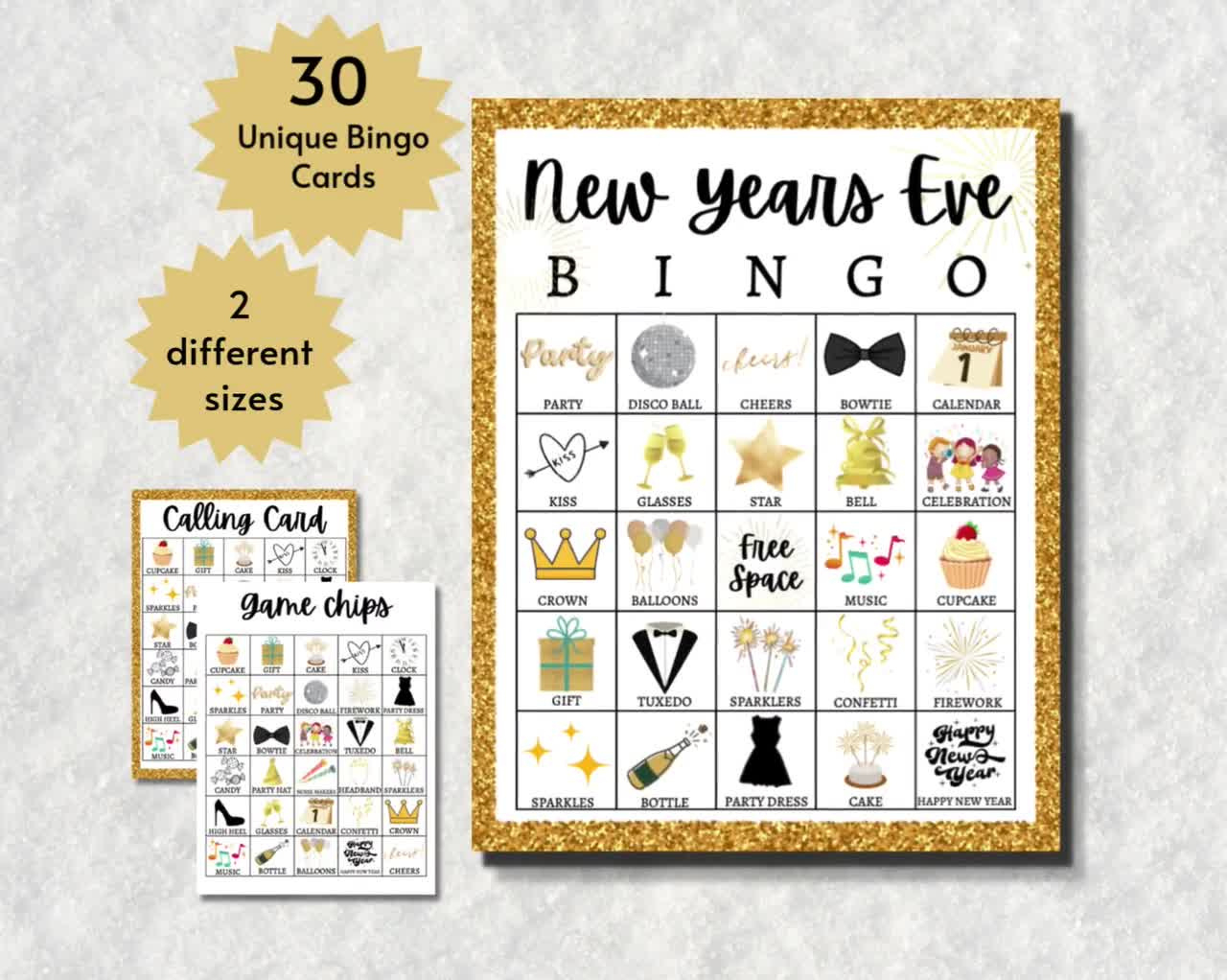 New Years Bingo Cards | FREE Printable HQ