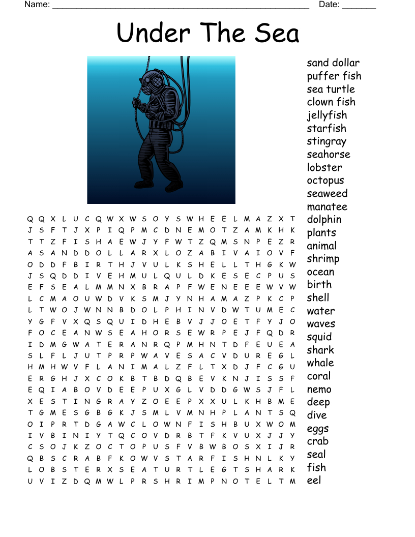 Ocean Word Search Printable | FREE Printable HQ