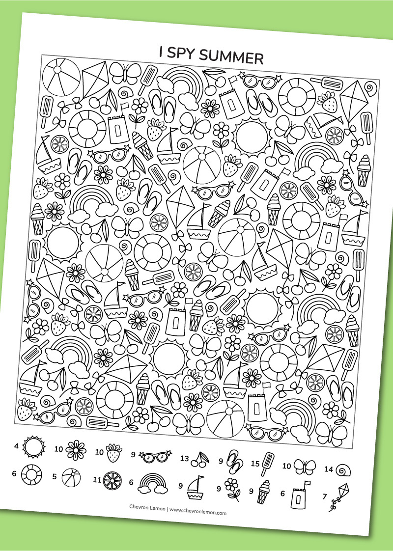 I Spy Summer Free Printable | FREE Printable HQ