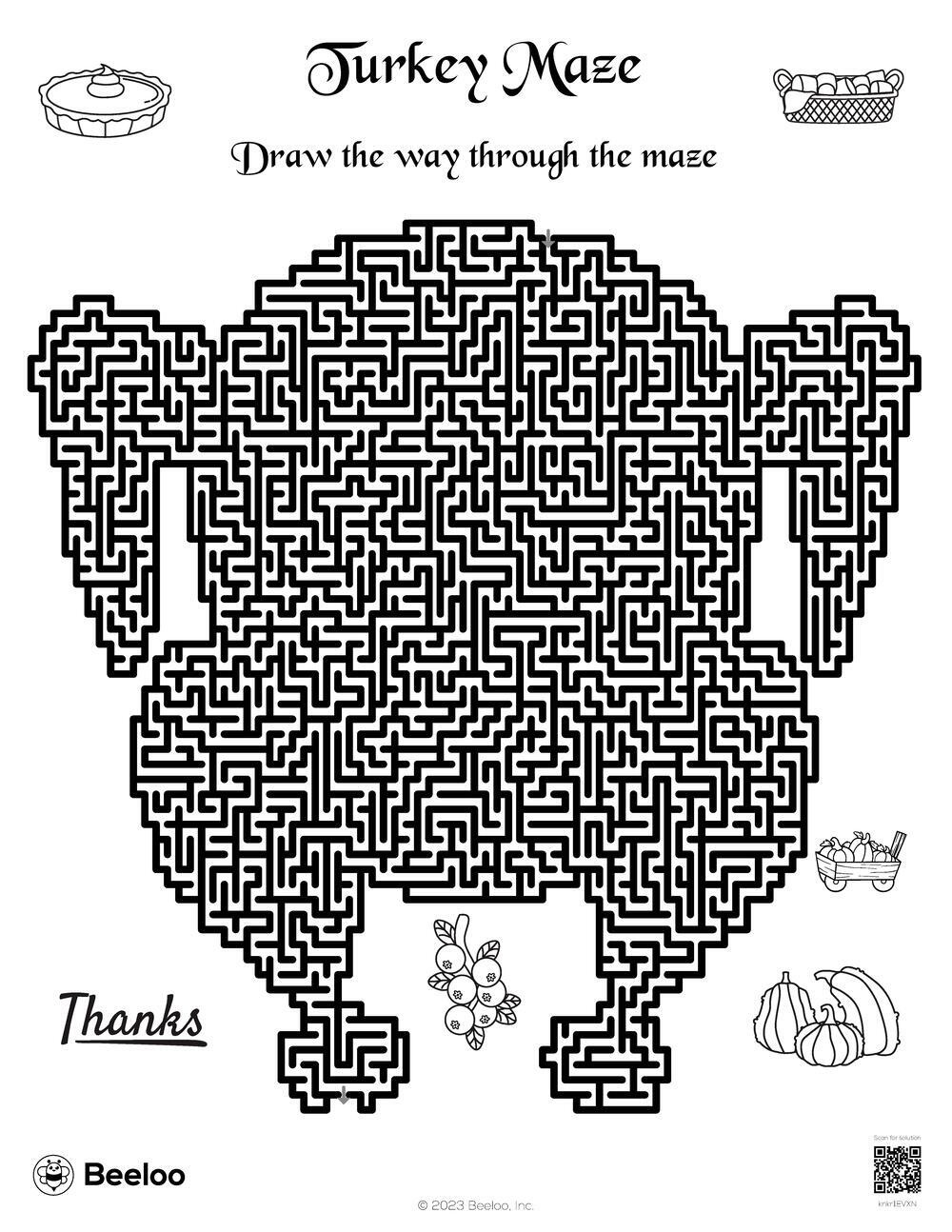 Turkey Maze Free Printable | FREE Printable HQ