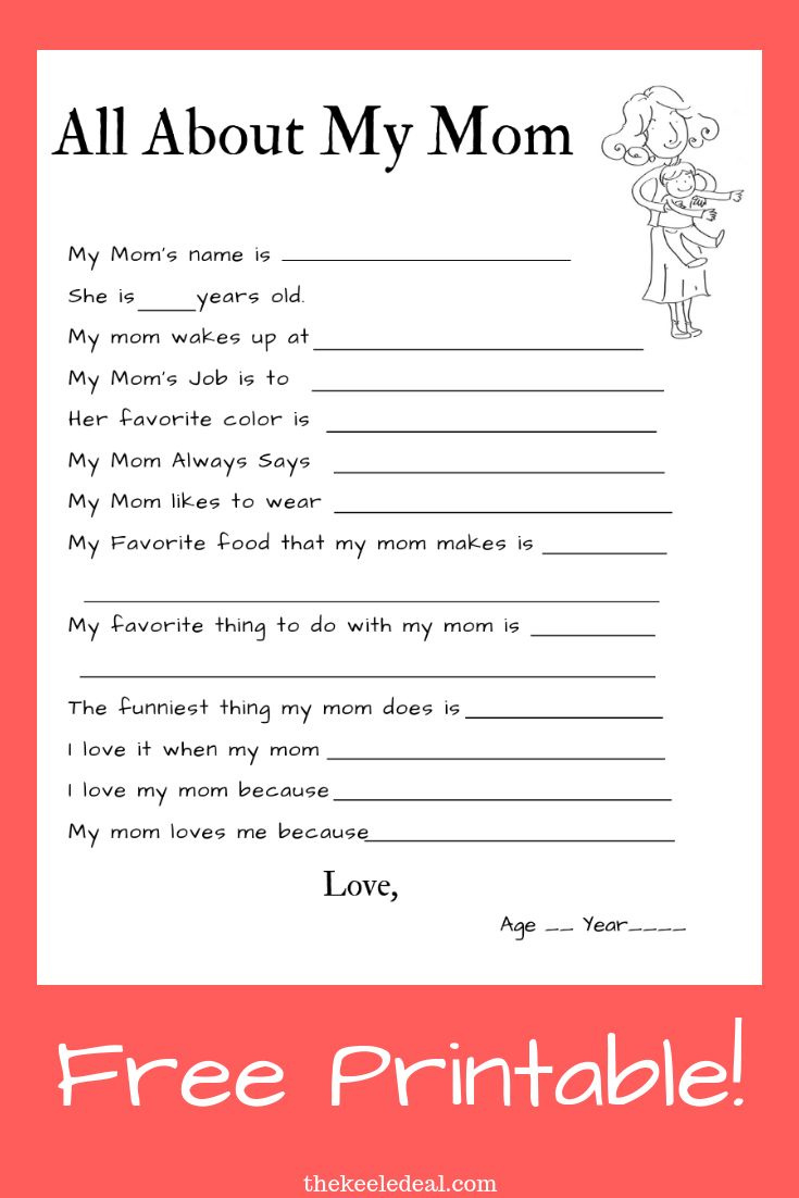 Free Printable Mother’s Day Fill in the Blank Poem | FREE Printable HQ