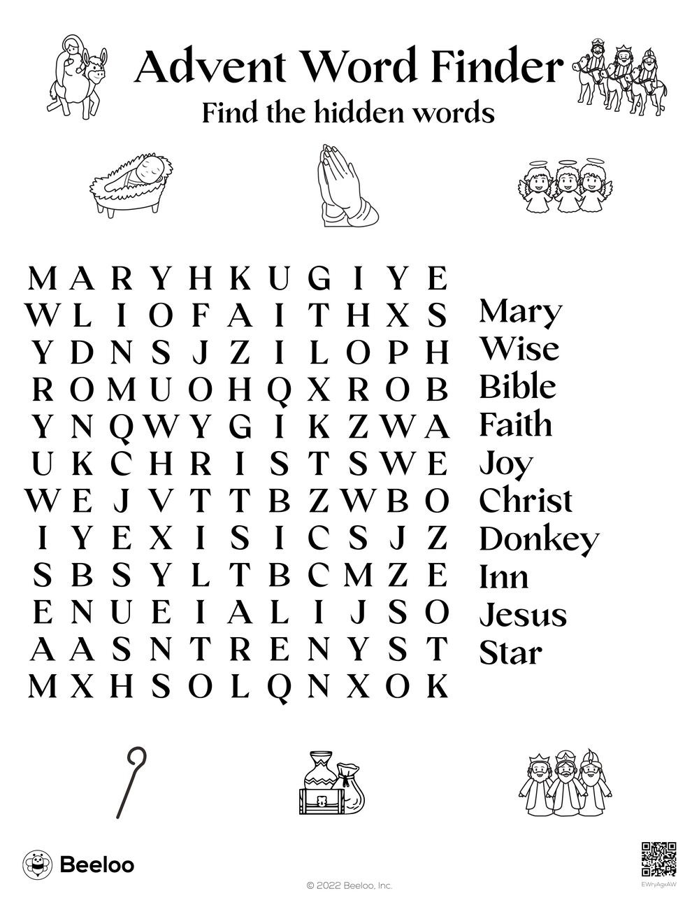Advent Word Search Free Printable | FREE Printable HQ