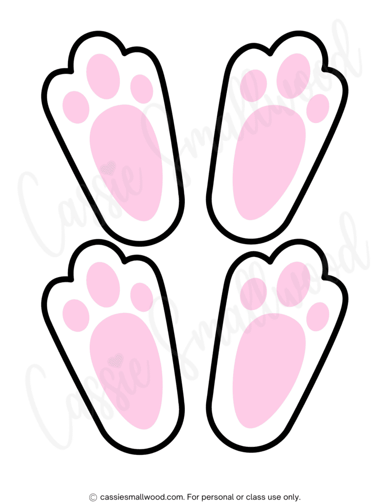 Stencil Printable Easter Bunny Footprints | FREE Printable HQ