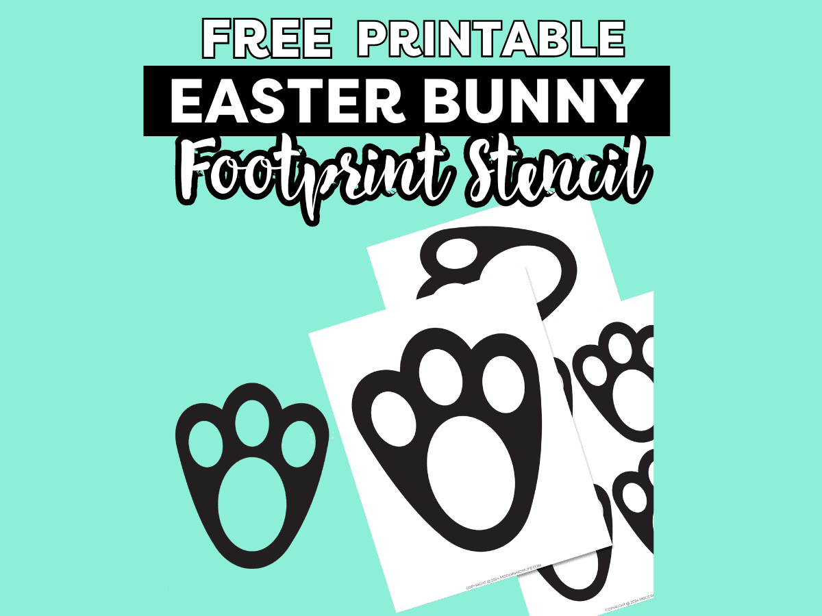 Stencil Printable Easter Bunny Footprints | FREE Printable HQ