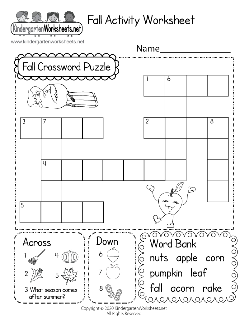 Fall Crossword Printable | FREE Printable HQ