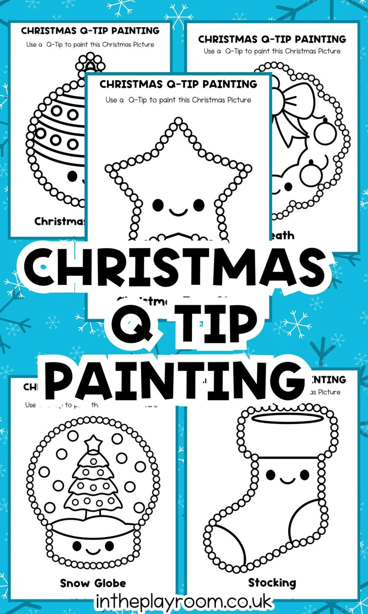 Christmas Q Tip Painting Printables Free | FREE Printable HQ