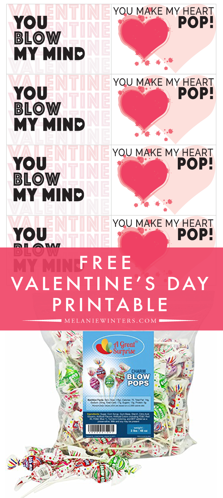 Blow Pop Valentine Free Printable | FREE Printable HQ
