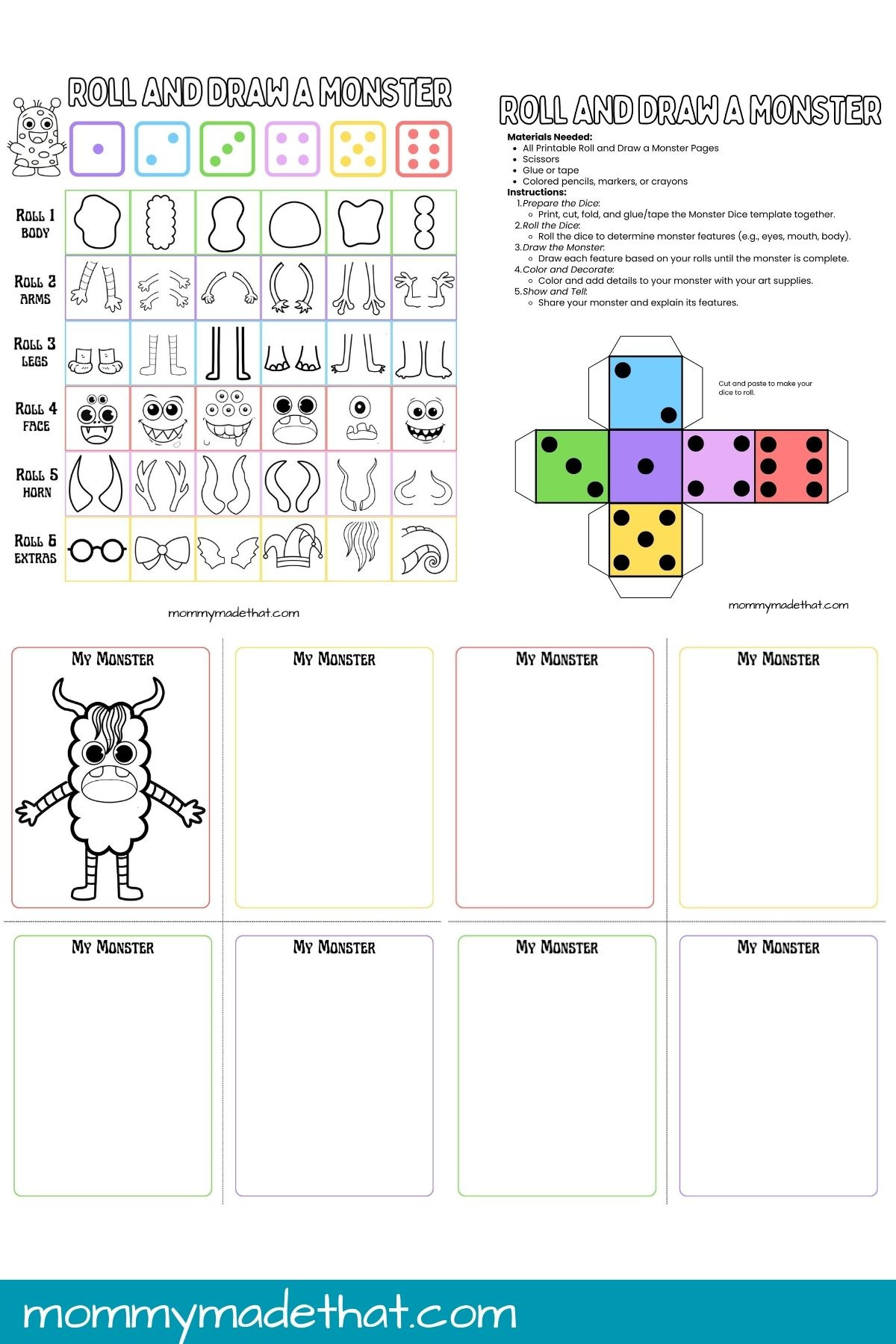 Roll and Draw Free Printable | FREE Printable HQ