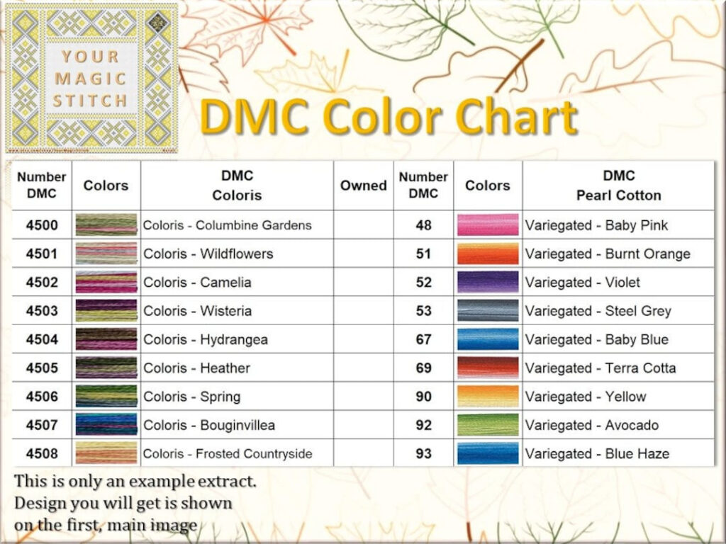 DMC Color Chart | FREE Printable HQ