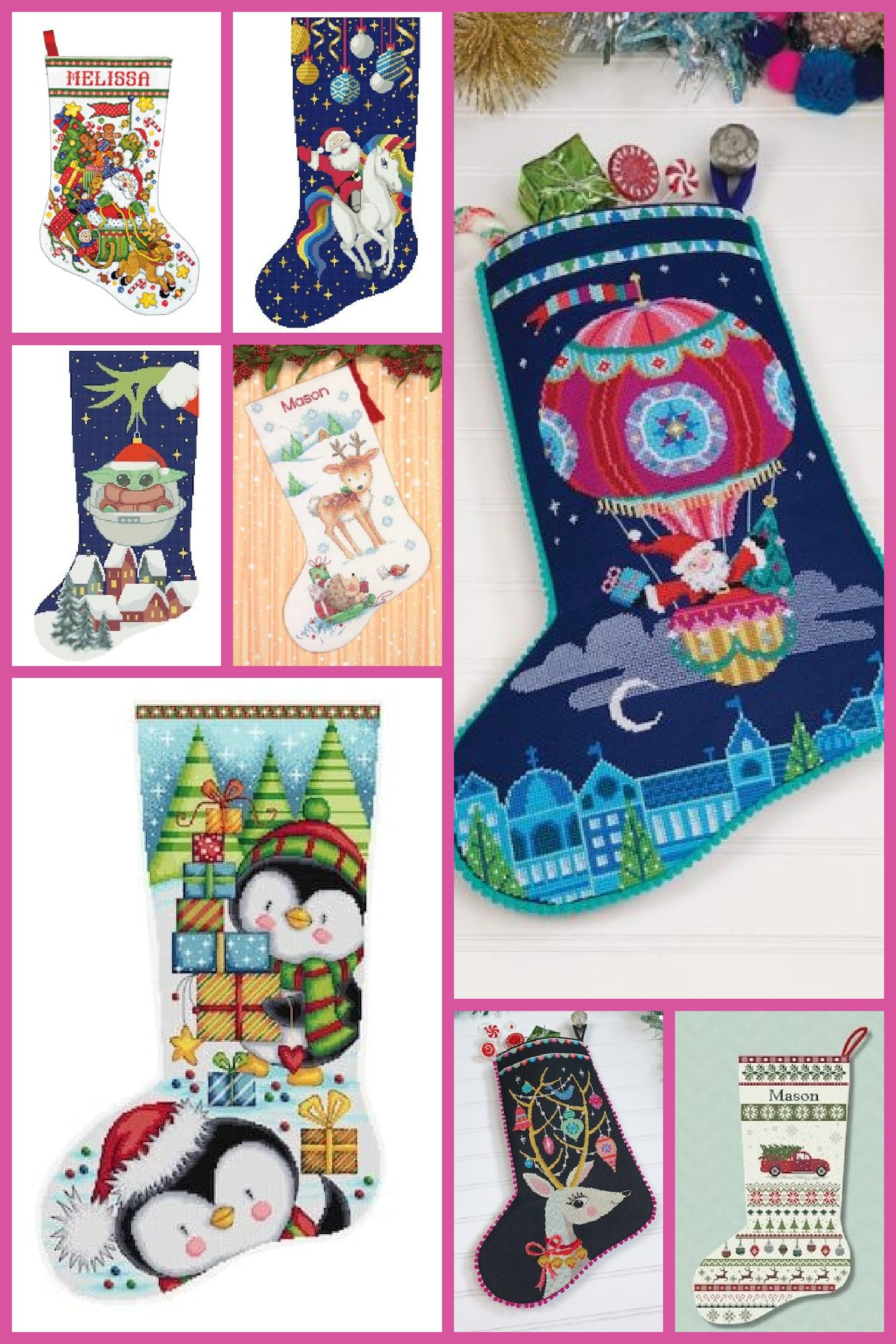 Printable Free Christmas Stocking Cross Stitch Patterns to Download ...
