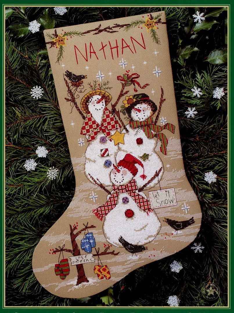 Printable Free Christmas Stocking Cross Stitch Patterns to Download ...