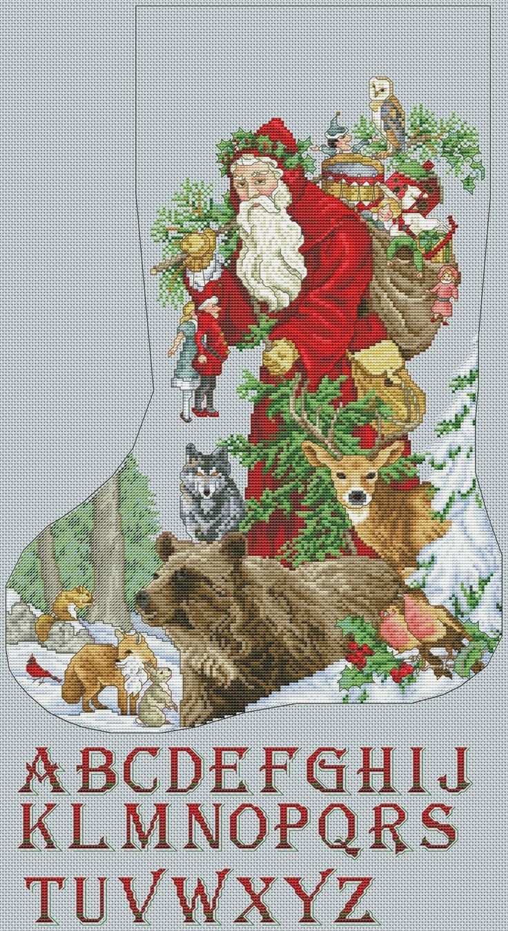 Printable Free Christmas Stocking Cross Stitch Patterns to Download ...
