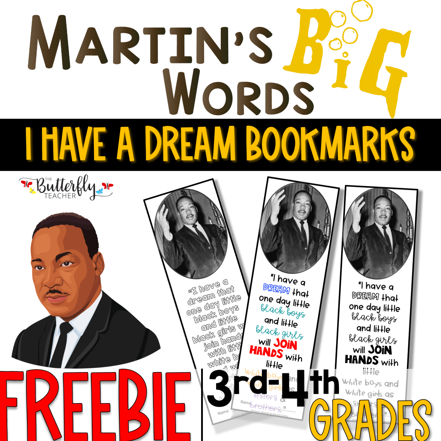 Mlk Bookmark Printable | FREE Printable HQ